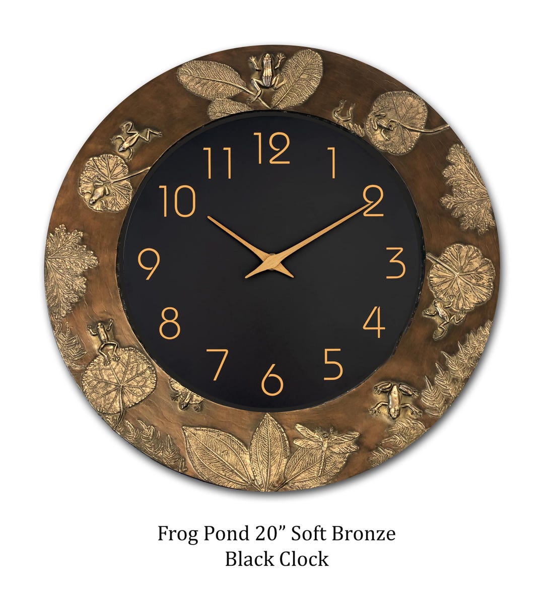 Frog Pond Clock. Whimsical Frogs and Dragonflies on Lily Pads Surround ...