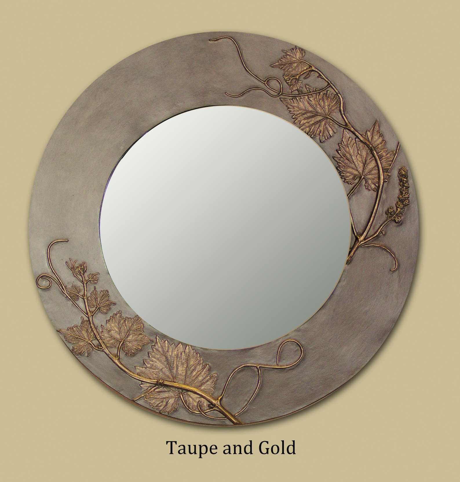 Small Round Decorative Mirror in Several Designs. Gingko, Succulent ...
