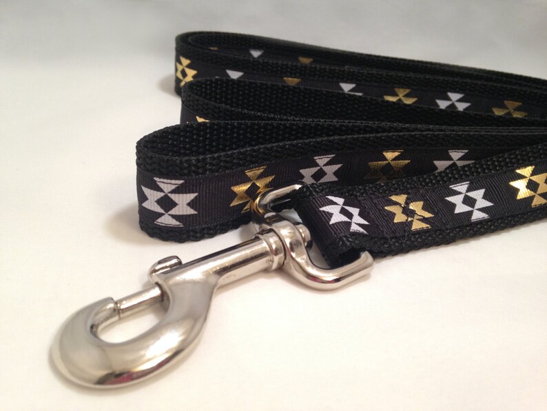 1 Inch Width & 5-foot Long Dog Leash Black Leash With White - Etsy