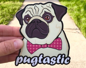 Pug V8 Dog Breed Custom Vinyl Decal Sticker Choose Your Color and Size ...