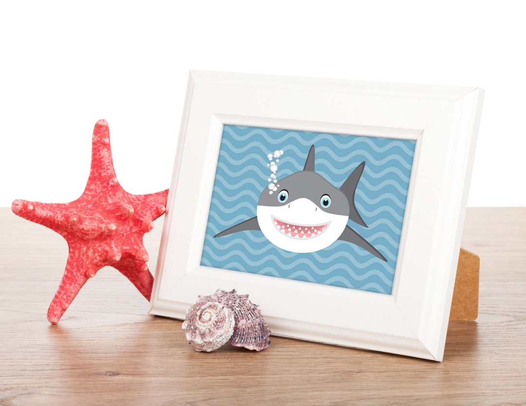 Baby Shark Illustration, Shark Art, Shark Nursery Art, Nursery Decor ...