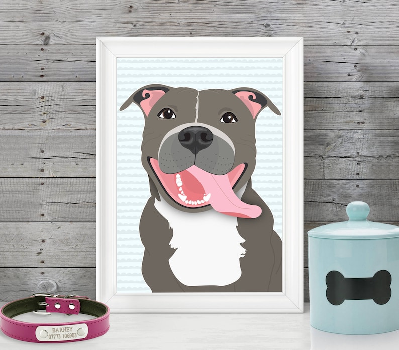 Pitbull Art / Pitbull Artwork / Pitbull Print / Pitbull Wall Art ...