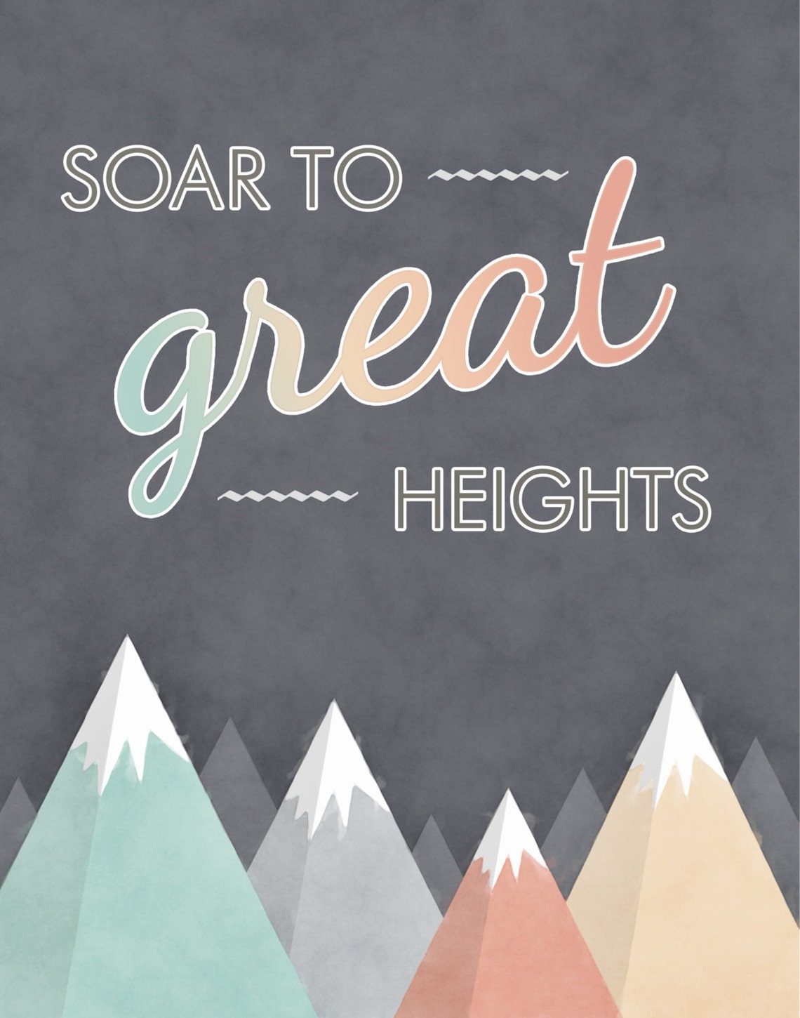 Soar to Great Heights Inspirational Wall Art Motivational - Etsy
