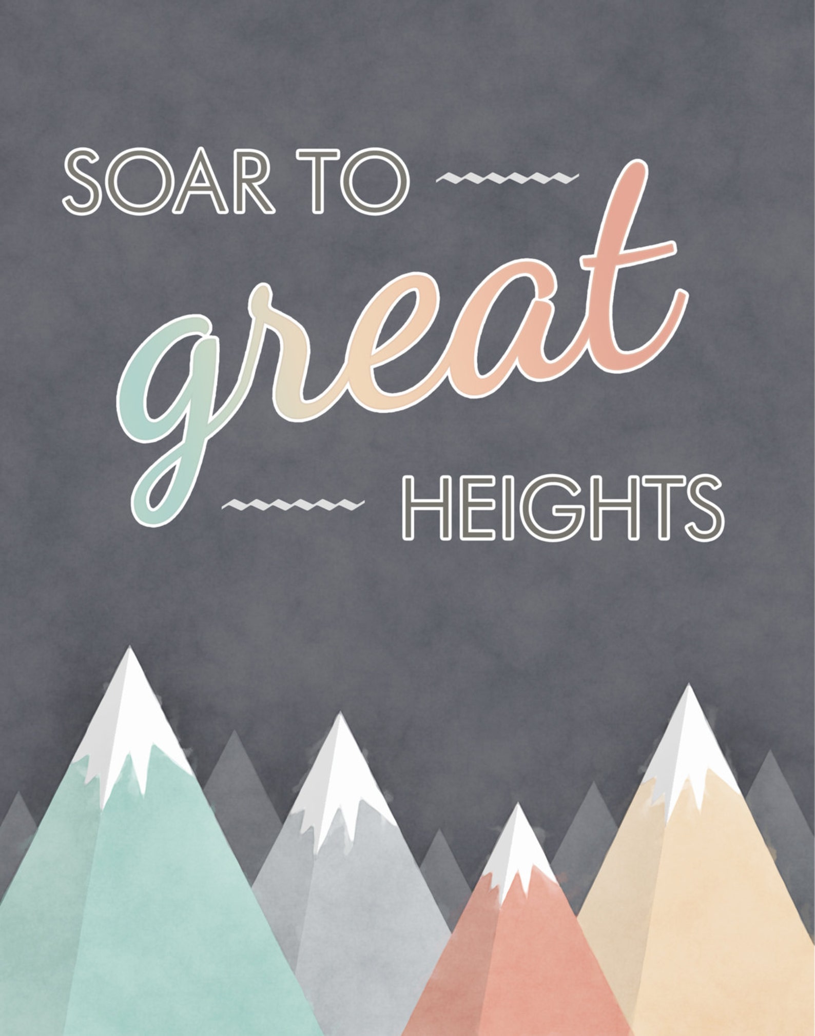 Soar to Great Heights Inspirational Wall Art Motivational - Etsy