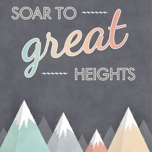 Soar to Great Heights Inspirational Wall Art, Motivational Quote ...