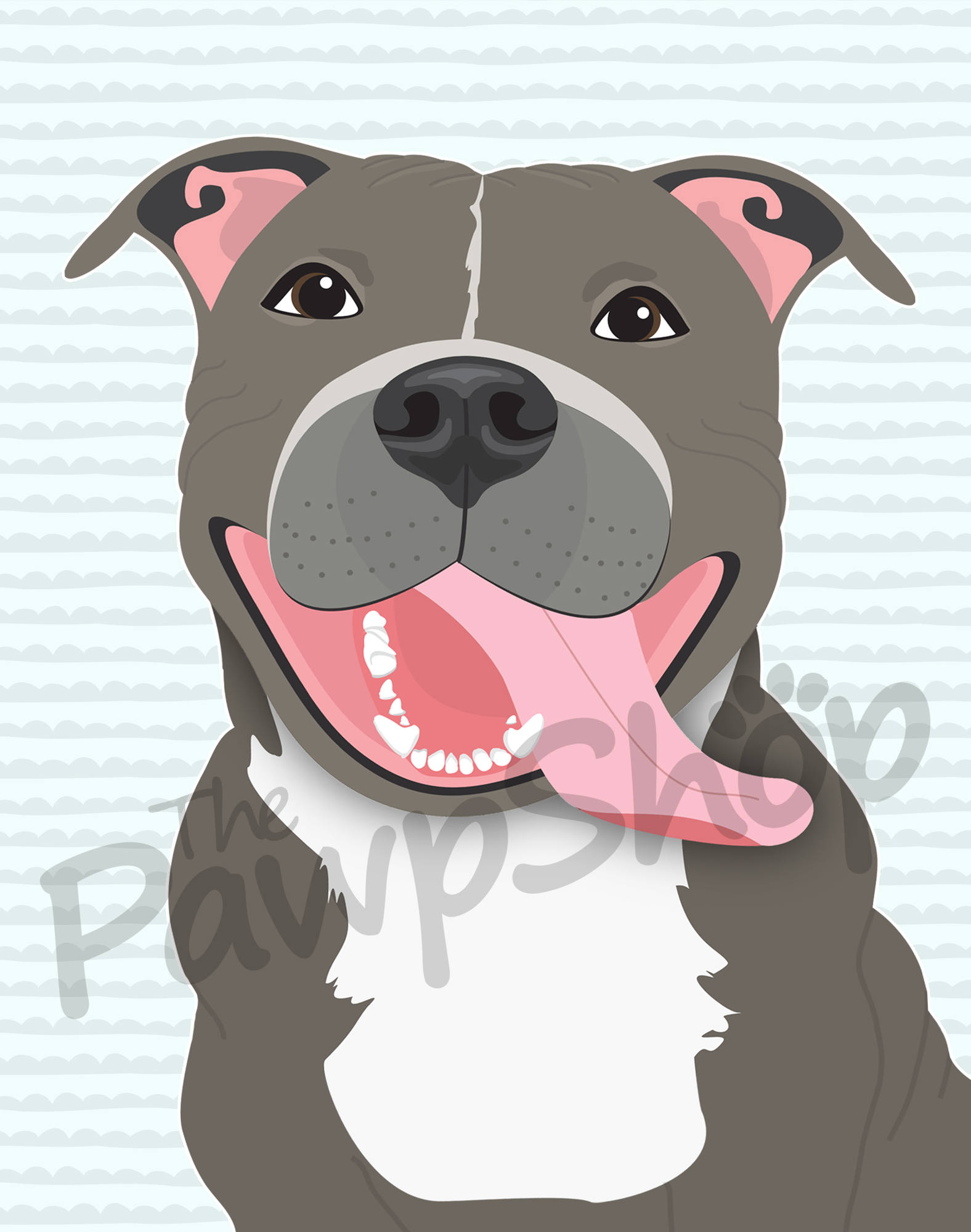 Pitbull Art / Pitbull Artwork / Pitbull Print / Pitbull Wall Art ...