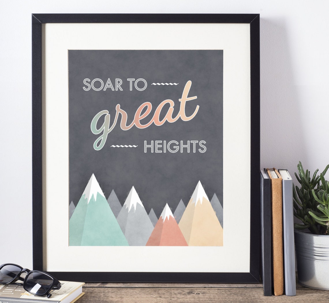 Soar to Great Heights Inspirational Wall Art, Motivational Quote ...