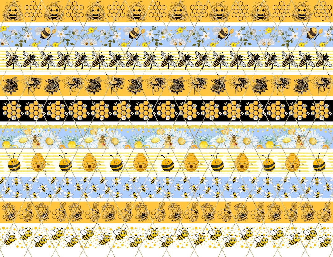 Bee Digital Washi Tape, Digital Download, Embellishment, Scrapbooking ...