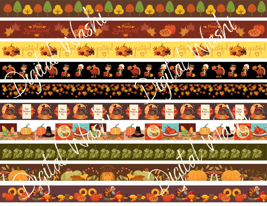 Fall Digital Washi Tape, Digital Download, Embellishment, Scrapbooking ...