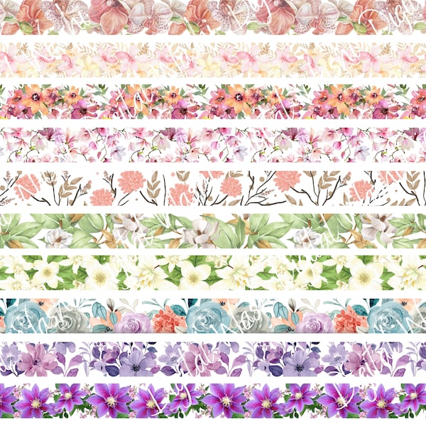 Pink Floral Washi Tape - Etsy