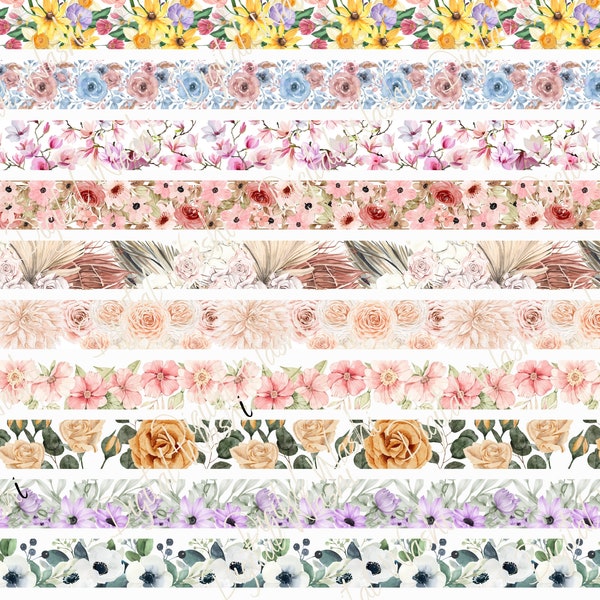 Pink Floral Washi Tape - Etsy