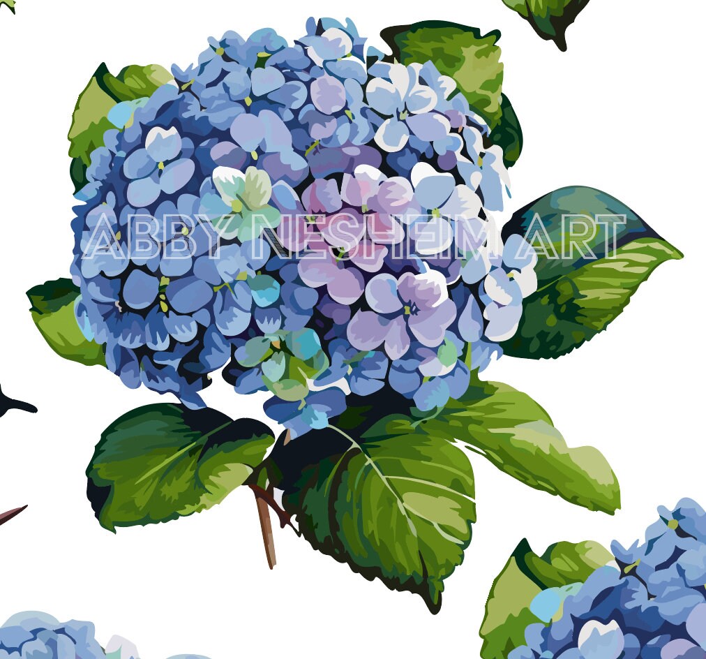 Hydrangea Flowers Vector, SVG, PNG - Etsy