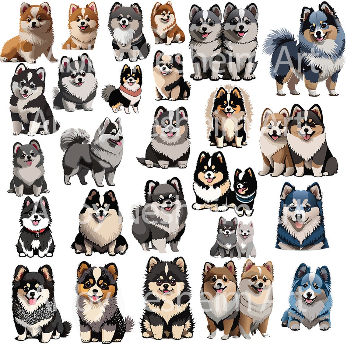 Pomsky Dog - Pomskies - Pomski Dog SVG Vectors - Etsy
