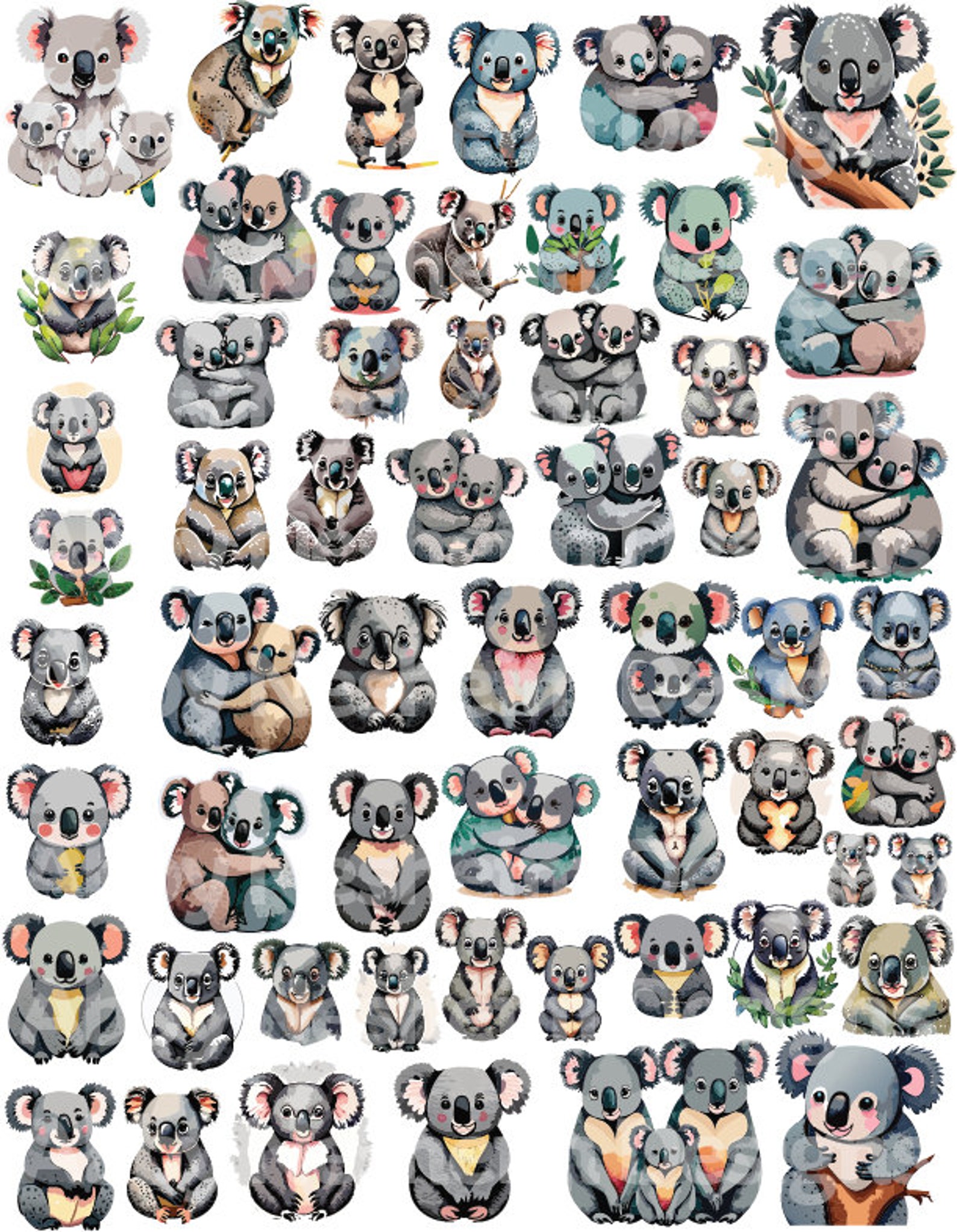 Koala Bear Watercolor Style Vector SVG, JPG, Png - Etsy