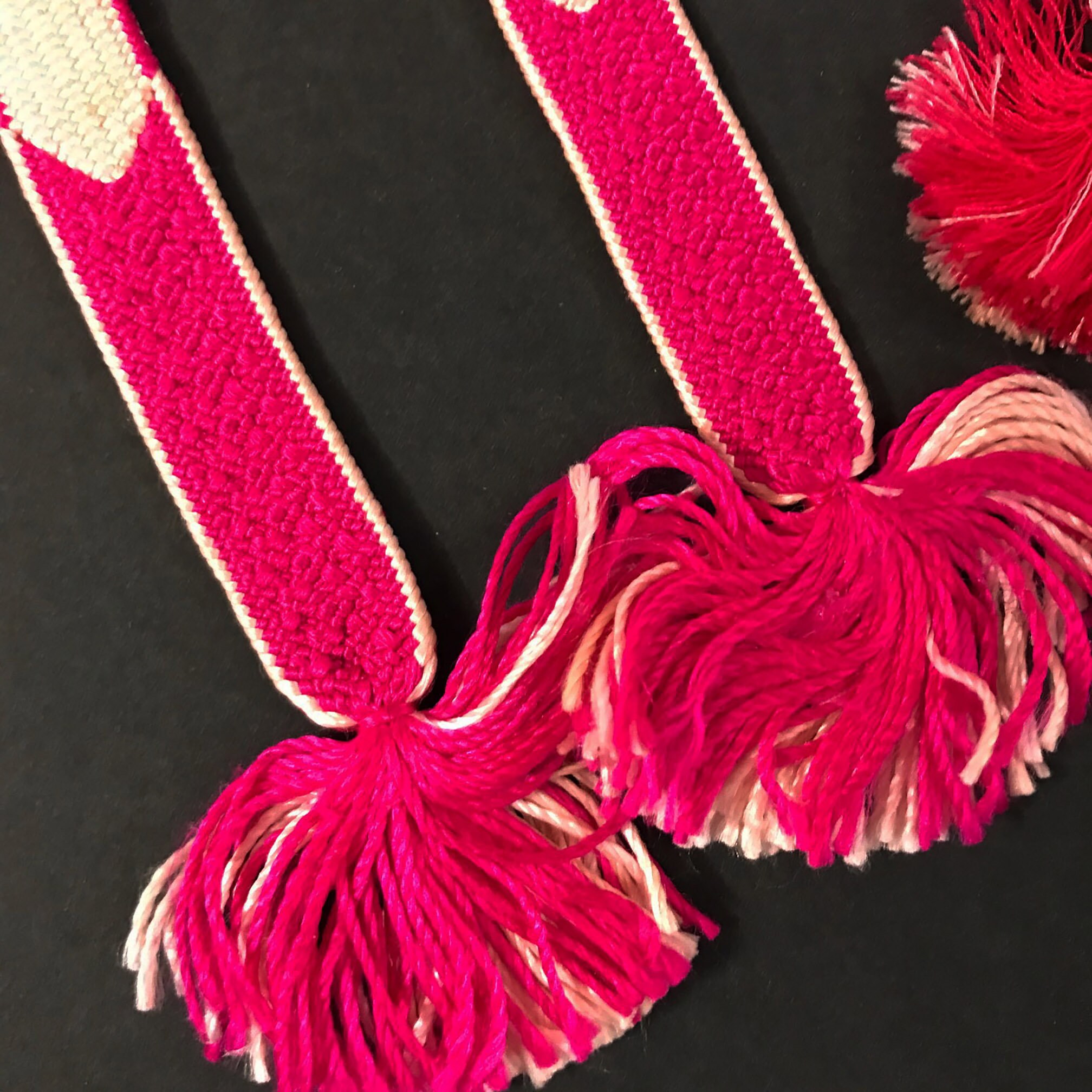 Vintage Japanese Haori Himo Cords, 10 Pairs, Woven Himo, Pink and ...