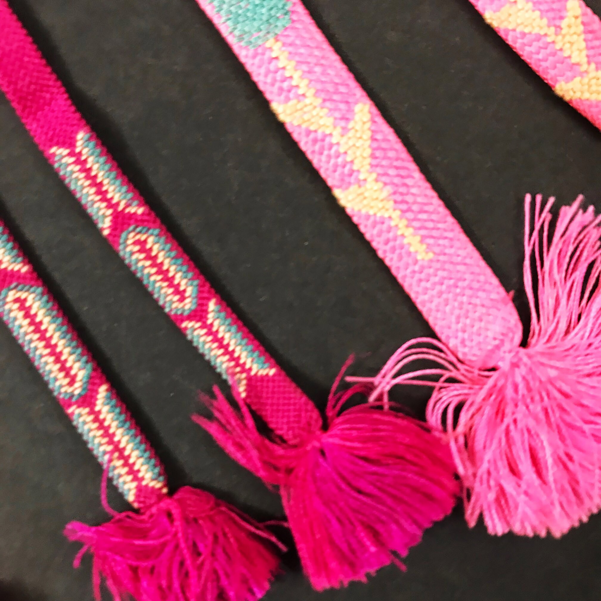 Vintage Japanese Haori Himo Cords, 10 Pairs, Woven Himo, Pink and ...