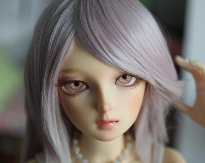 17cm Bjd Head Long Unicorn Mix, Violet Gray No Bangs Handmade Hand Dyed ...