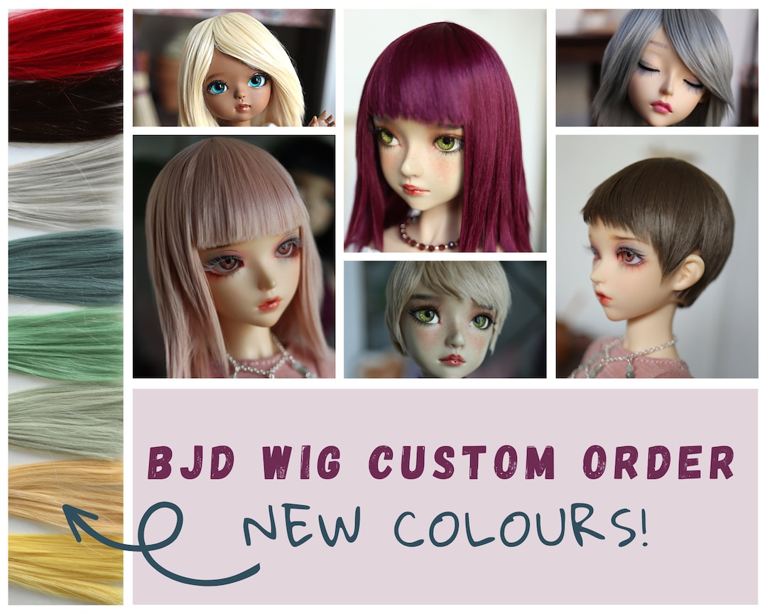 MADE TO ORDER Bjd Wig Many Sizes Handmade Hand Dyed Bamboo and Soy ...