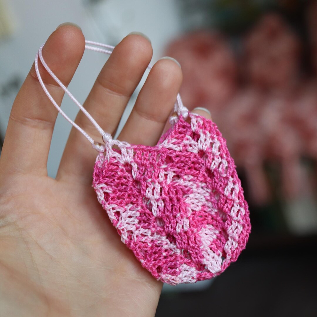 Crochet Tote Bag for Bjd Pink Mix Doll Universal Size Minifee Unoa Msd ...