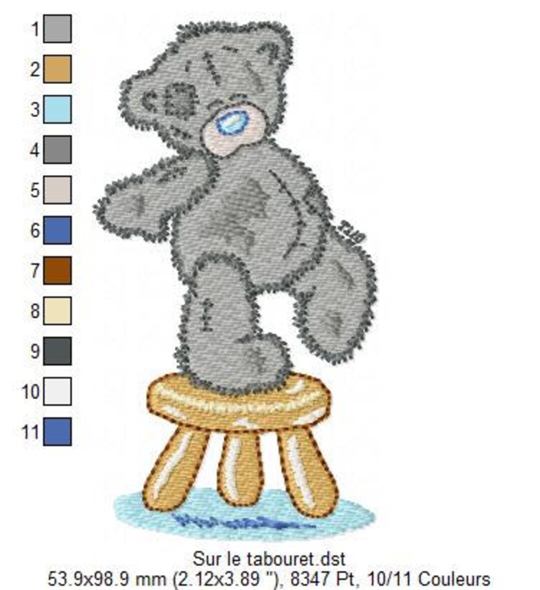 Old Toy Teddy Balancing on a Stool Scruffy Grey Bear Machine - Etsy