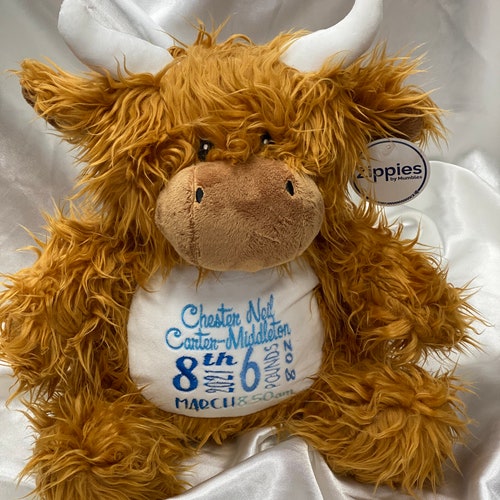 Personalised Cow Soft Toy Teddy Bear New Baby Gift Christening - Etsy