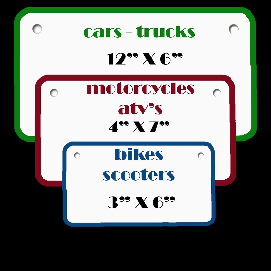 Custom Aluminum Vanity License Plate: Motorcycle, ATV, Bicycle - Etsy