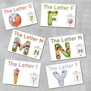 Alphabet Classroom Partner Cards: 13 Pairs (printable PDF) - Etsy