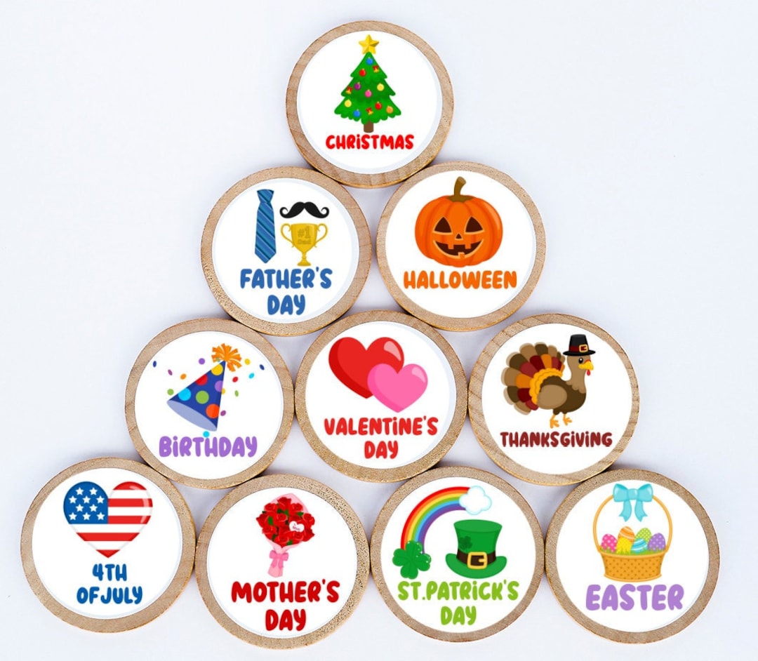 Holiday Magnets/ Set of 10/ Classroom Magnets/ Teacher Magnets/ Family ...