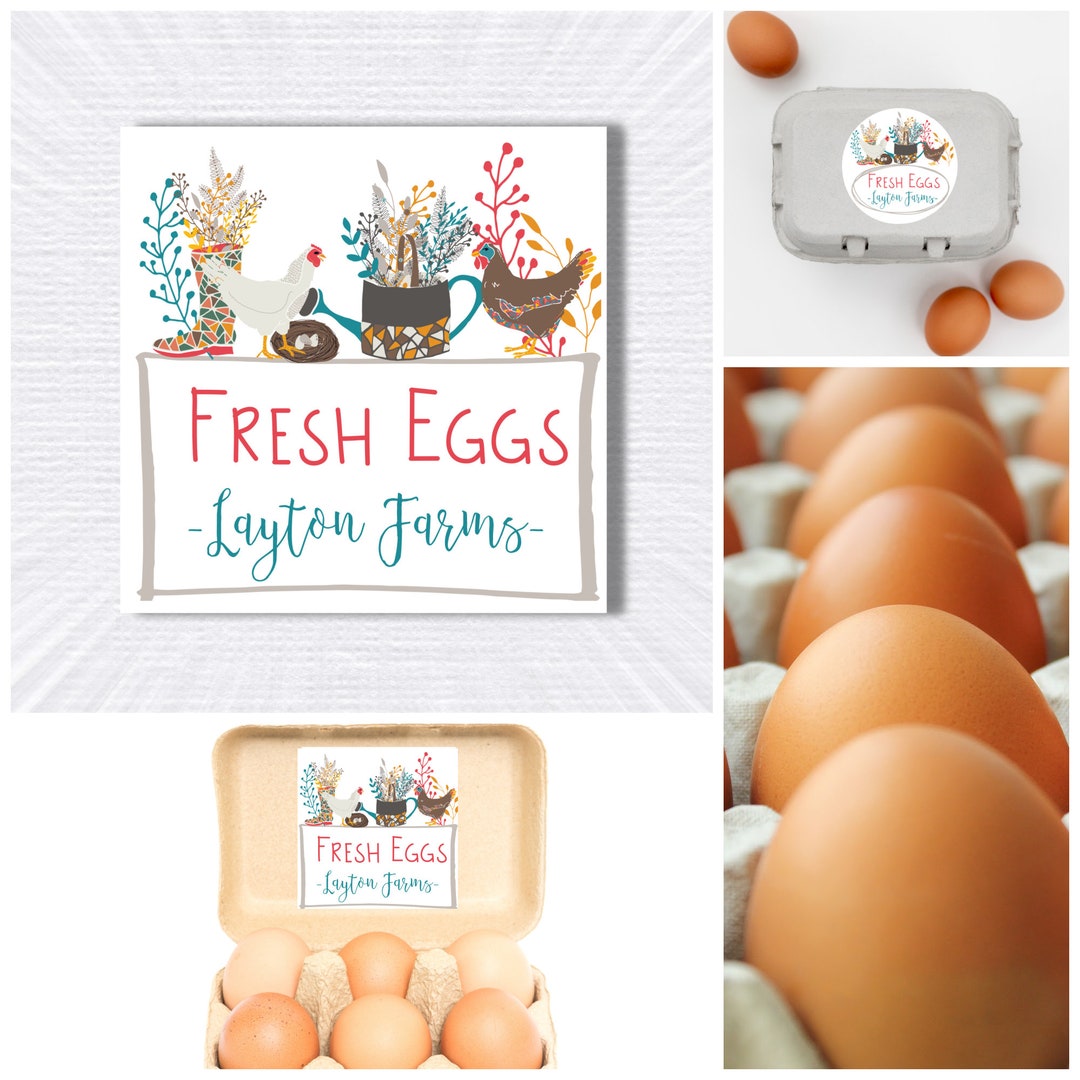 DIGITAL Sticker/personalized Chicken Egg Stickers/carton Labels/ Farm ...