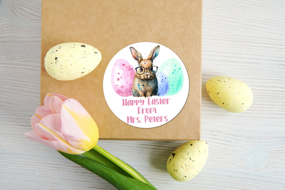 Personalized Easter Stickers or Labels / Easter Bunny - Etsy
