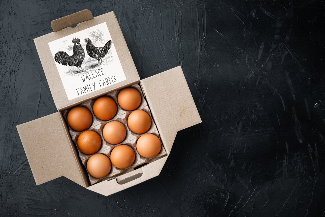 Personalized Chicken Egg Stickers/ Carton Labels/ Farm Egg Labels ...