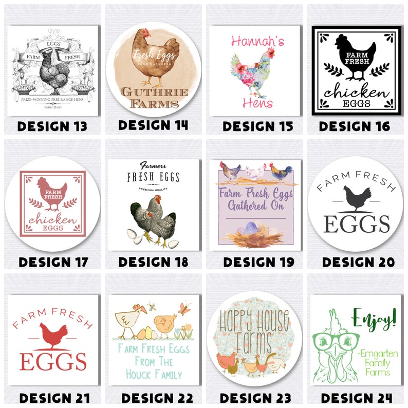 Personalized Chicken Egg Stickers/ Carton Labels/ Farm Egg | Etsy