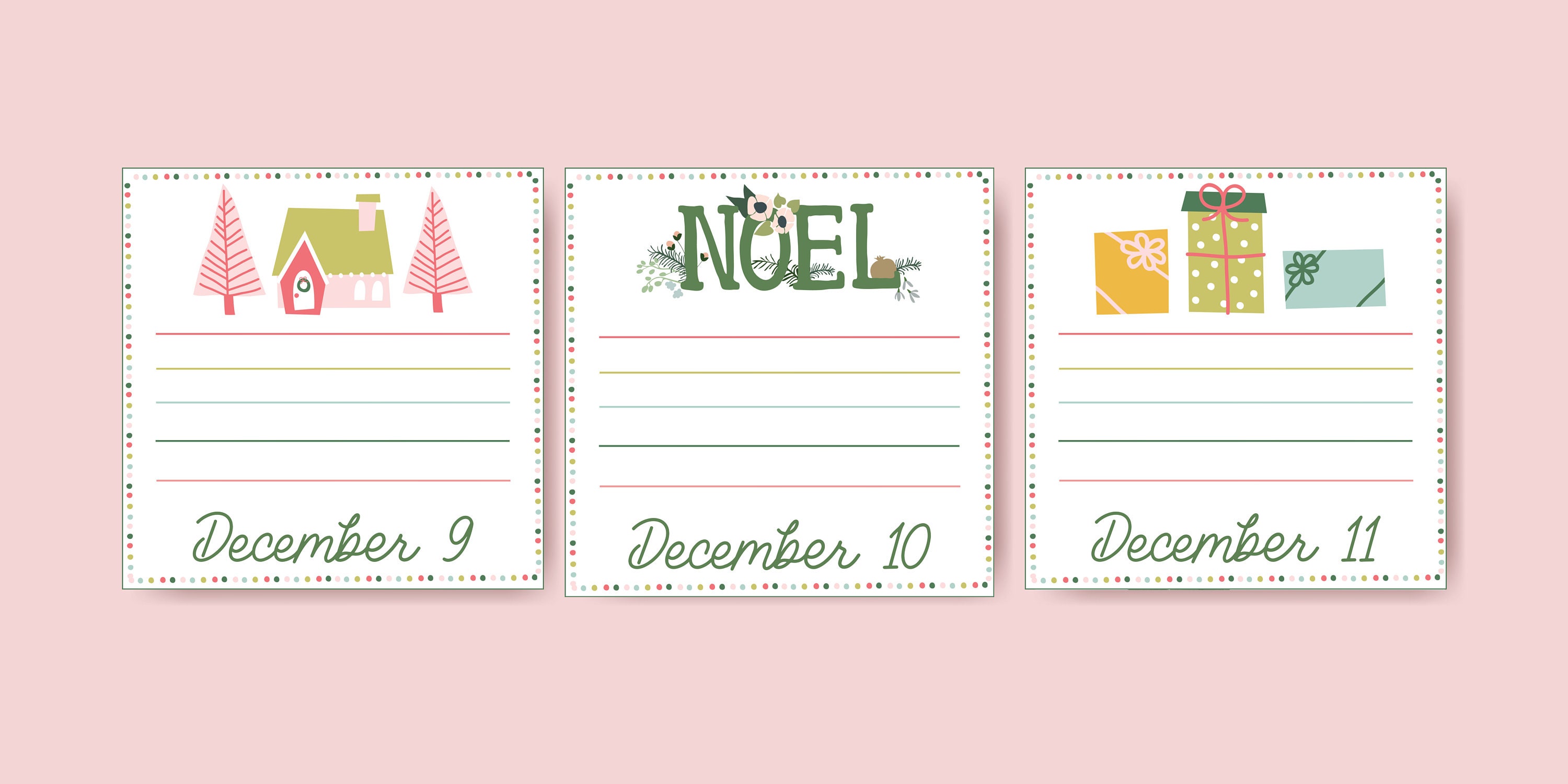 Printable Christmas Advent Countdown Cards: DIY Advent Calendar ...
