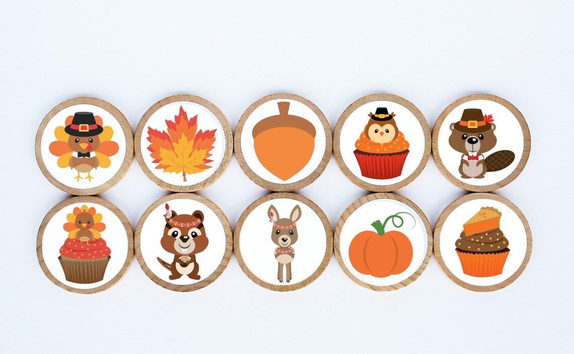 Thanksgiving Magnet Set / Set of 10 / 2 3/8 X 1/4 Inches / - Etsy