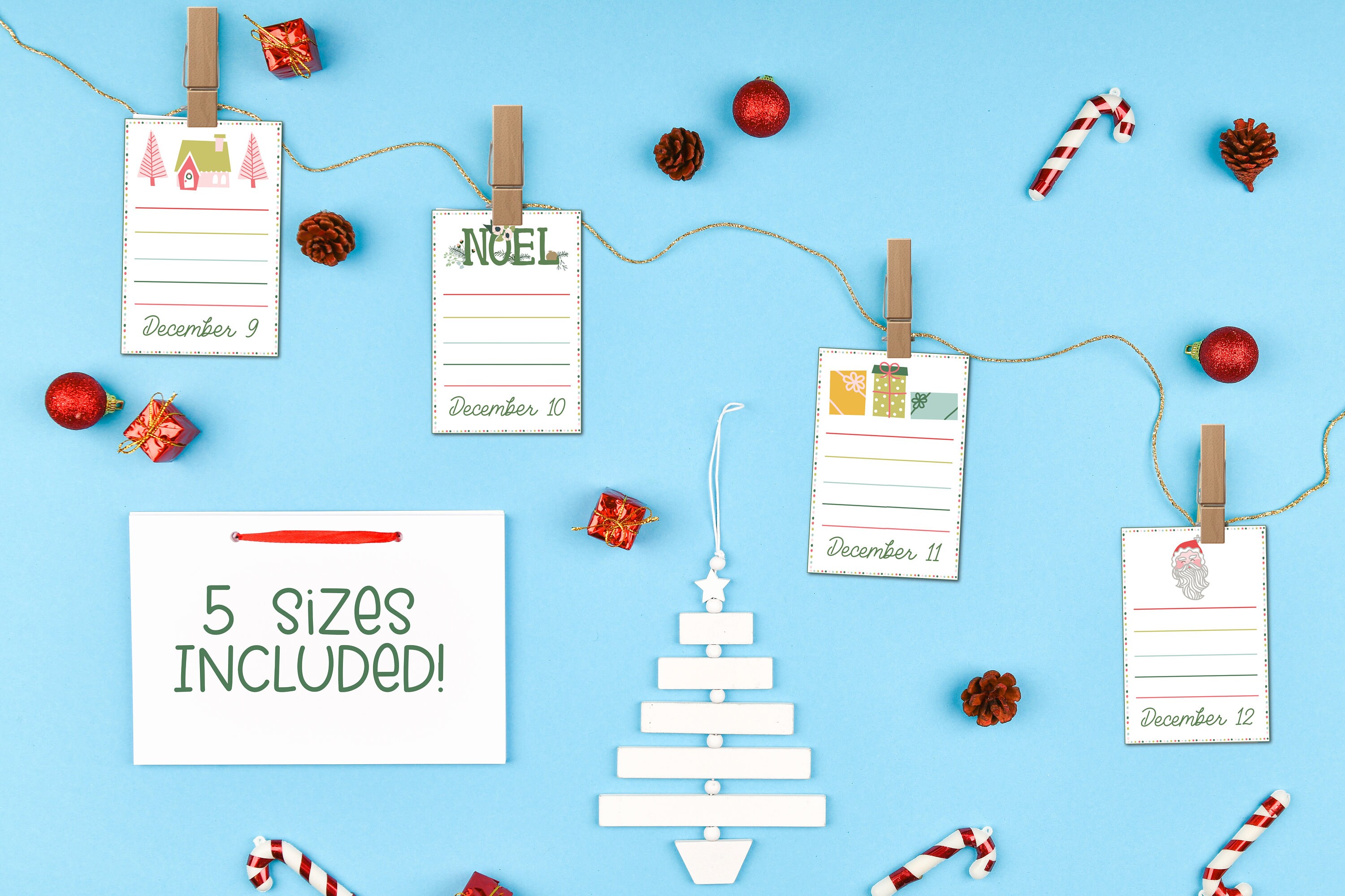 Printable Christmas Advent Countdown Cards: DIY Advent Calendar ...