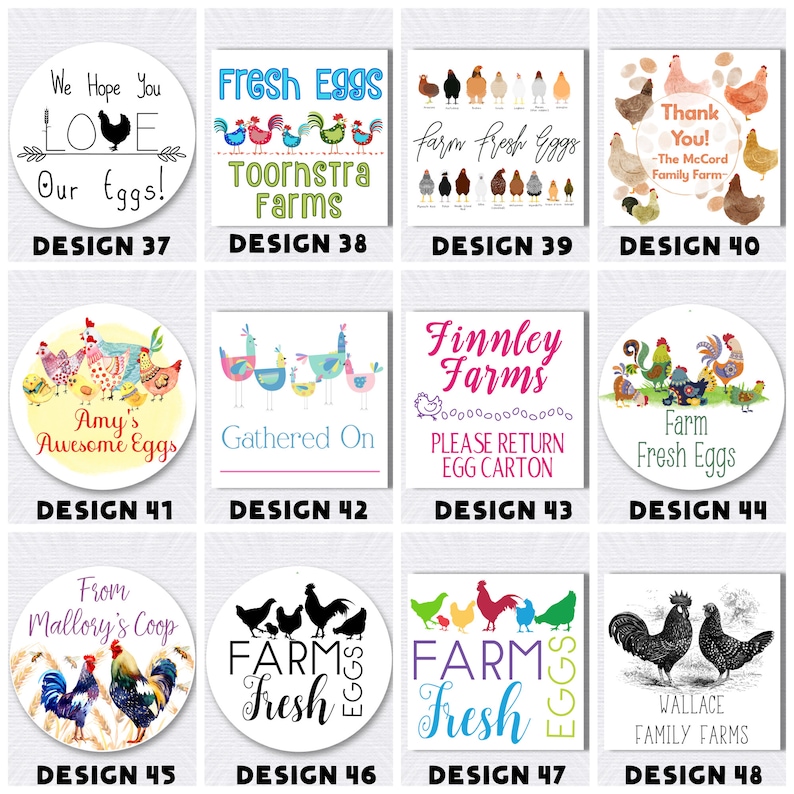 Personalized Chicken Egg Stickers/ Carton Labels/ Farm Egg | Etsy