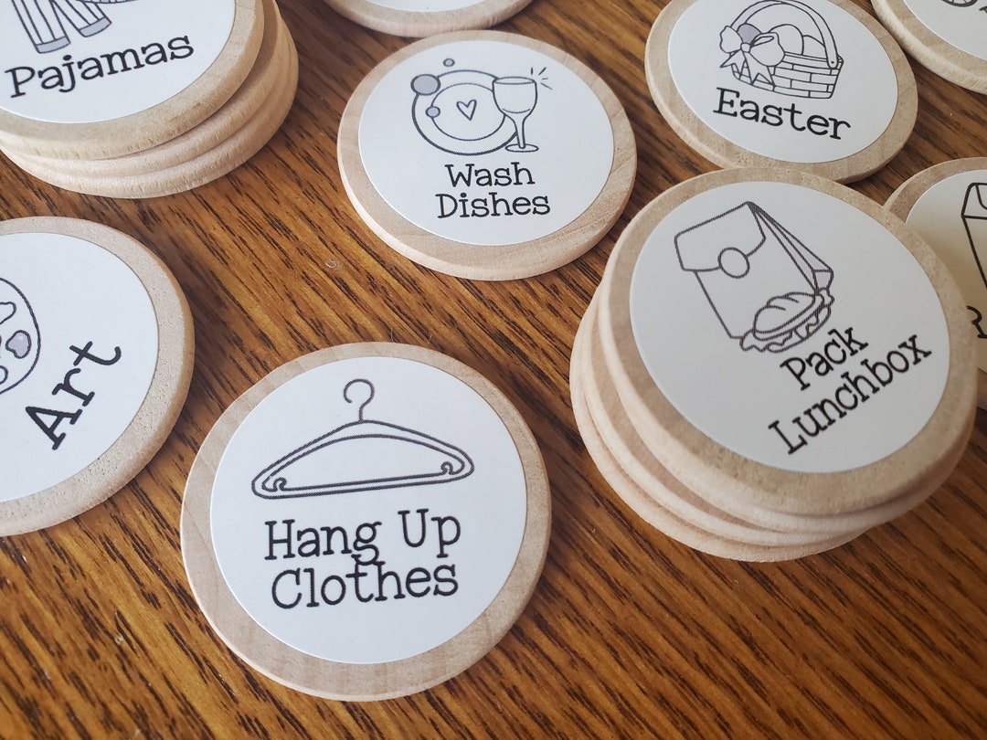 You Pick! Round Chore Magnets / 1.5 Inches / Wood Magnets / Chore ...