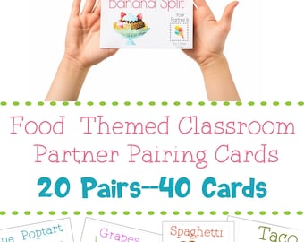 Food Pairing Cards: Classroom Partner Activity (printable PDF) - Etsy