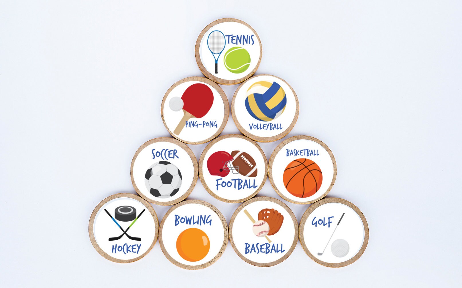 Sports Magnet Set / Set of 10 / 2 3/8 x 1/4 Inches / | Etsy