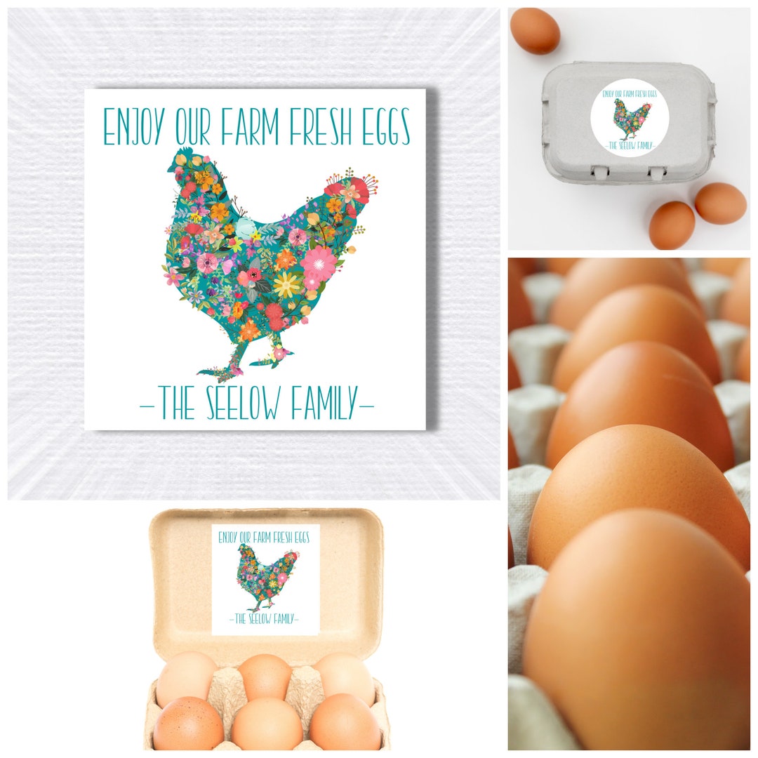 Personalized Chicken Egg Stickers/ Carton Labels/ Farm Egg Labels ...