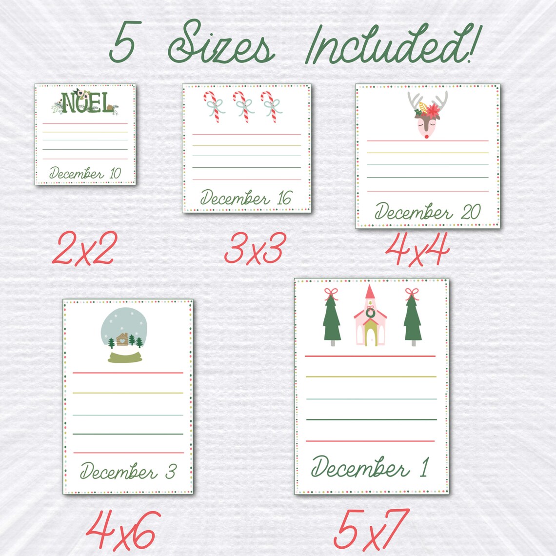 Printable Christmas Advent Countdown Cards: DIY Advent Calendar ...