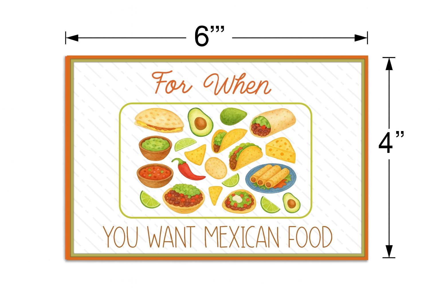 Printable Gift Card Holder: Mexican Food Design (digital Download) - Etsy