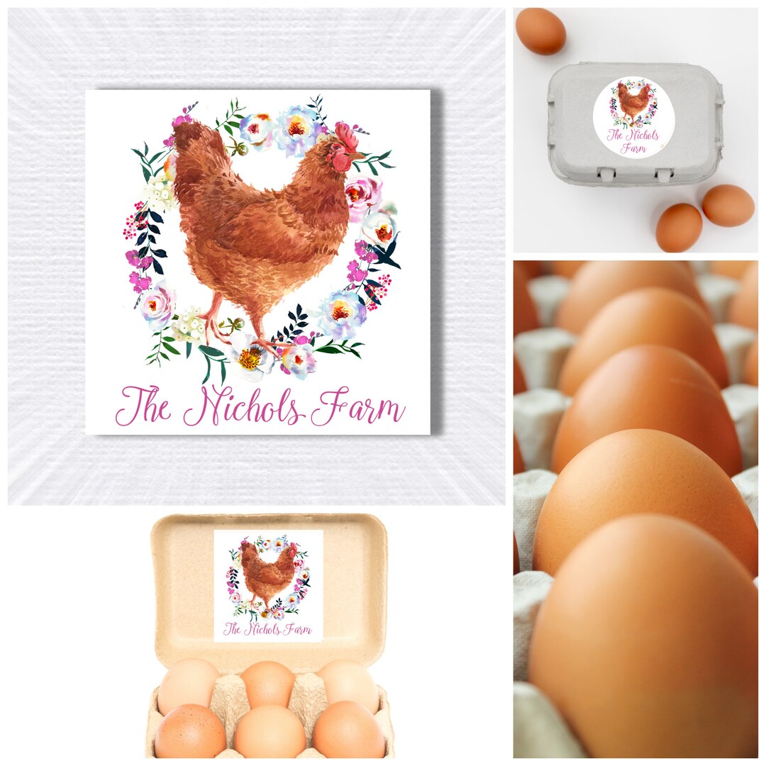 Personalized Chicken Egg Stickers/ Carton Labels/ Farm Egg - Etsy