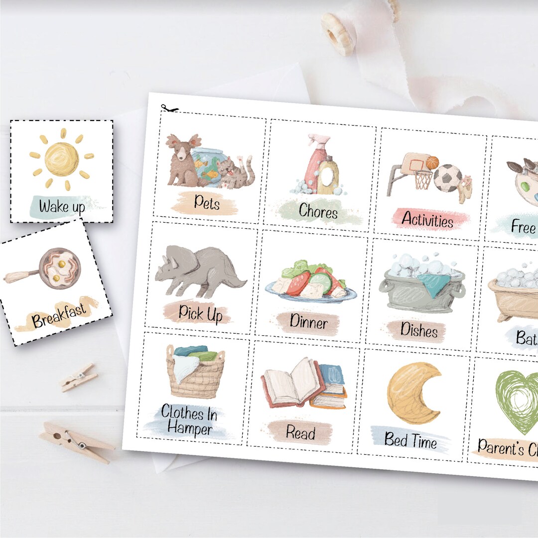 Printable Children's Routine Cards/ Toddler Routine Cards/ Visual ...