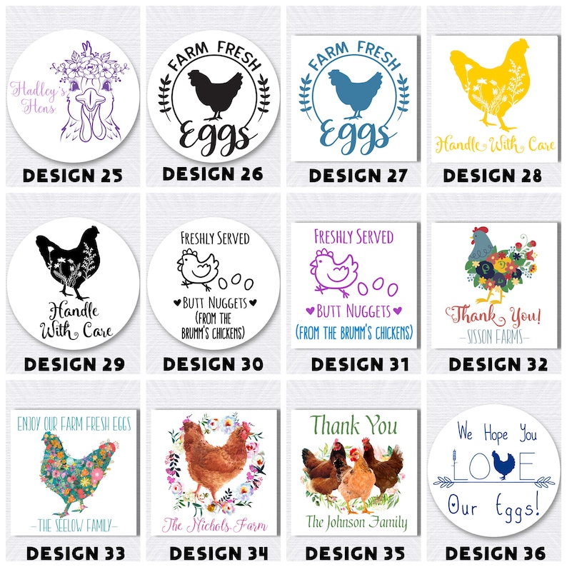 Personalized Chicken Egg Stickers/ Carton Labels/ Farm Egg | Etsy
