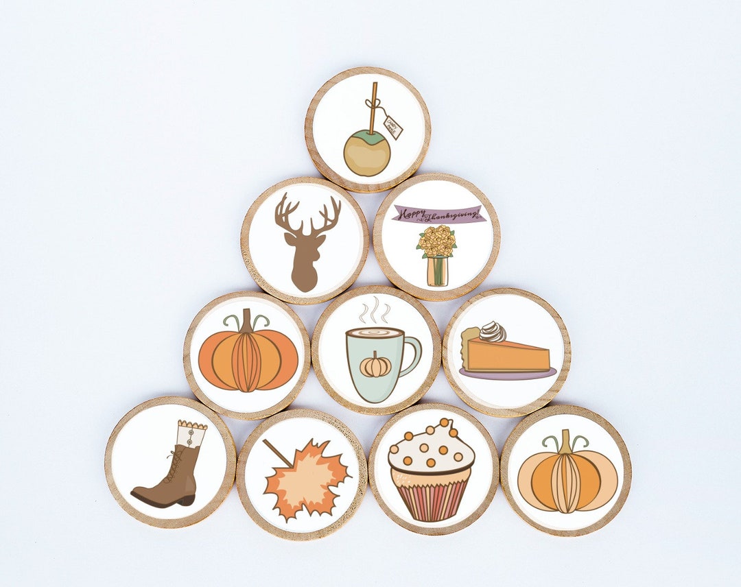 Thanksgiving Magnet Set / Set of 10 / 2 3/8 X 1/4 Inches / Refrigerator ...