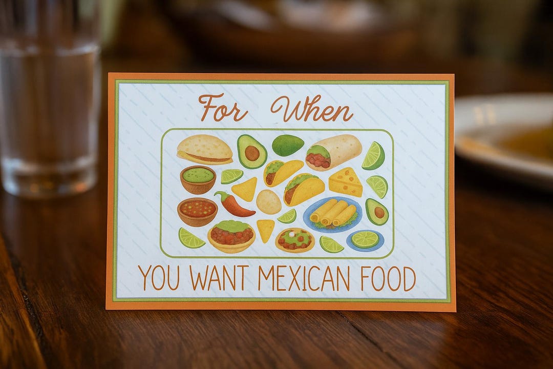 Printable Gift Card Holder: Mexican Food Design (digital Download) - Etsy