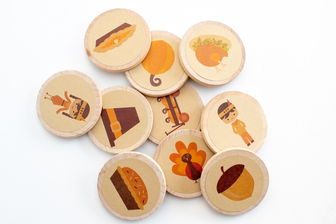 Thanksgiving Magnet Set / Set of 10 / 2 3/8 x 1/4 Inches / | Etsy