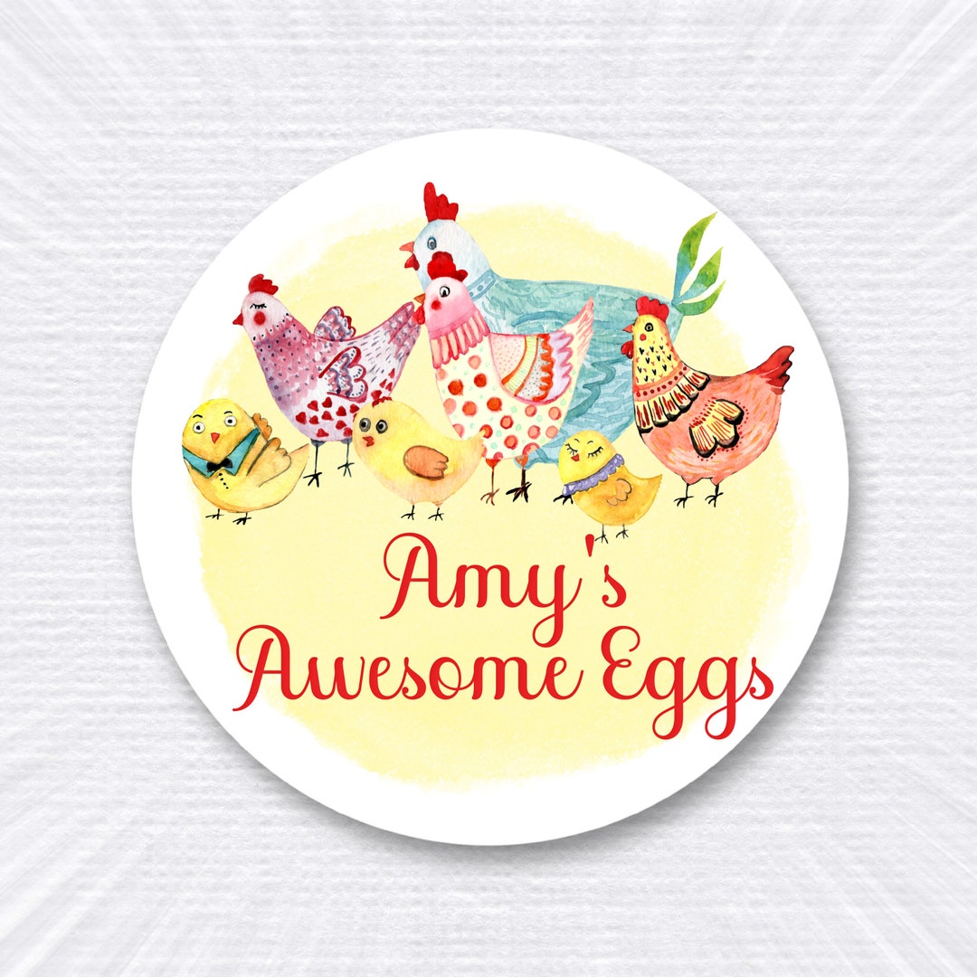 Personalized Chicken Egg Stickers/ Carton Labels/ Farm Egg - Etsy