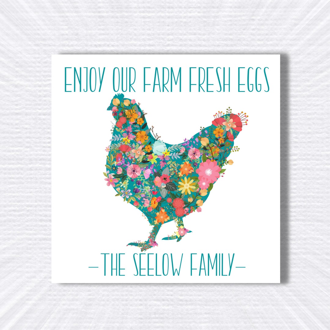 Personalized Chicken Egg Stickers/ Carton Labels/ Farm Egg Labels ...